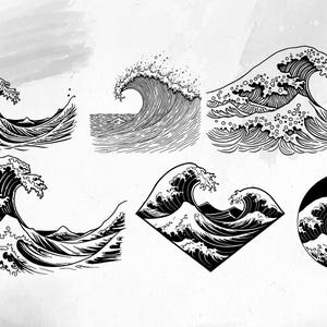 Wave SVG Bundle Ocean Sea Life Nautical Beach Anchor - Instant Digital ...