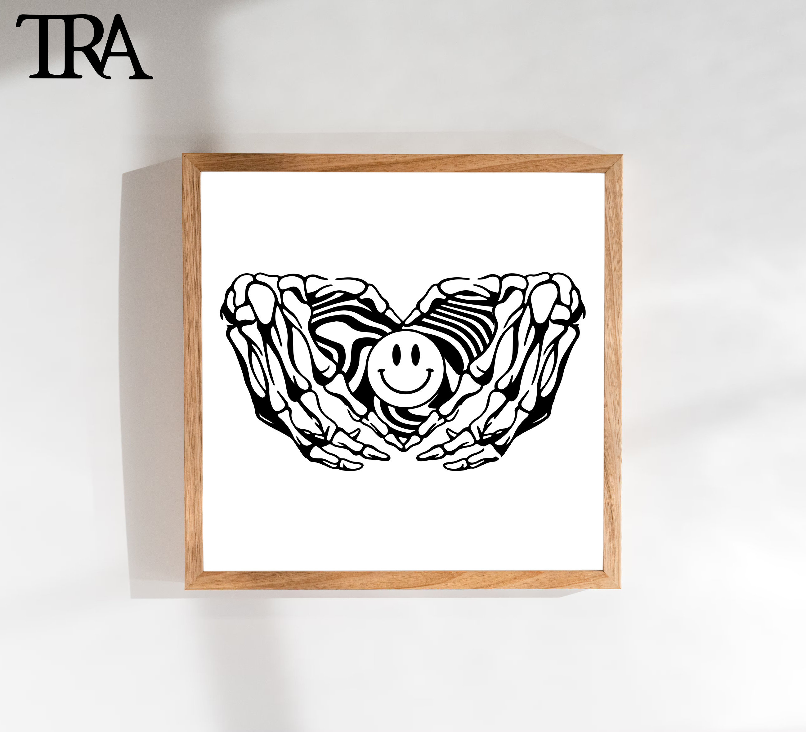 Skeleton Hand Smiley SVG Flash Skull Tattoo Trippy Goth Mystical Horror ...