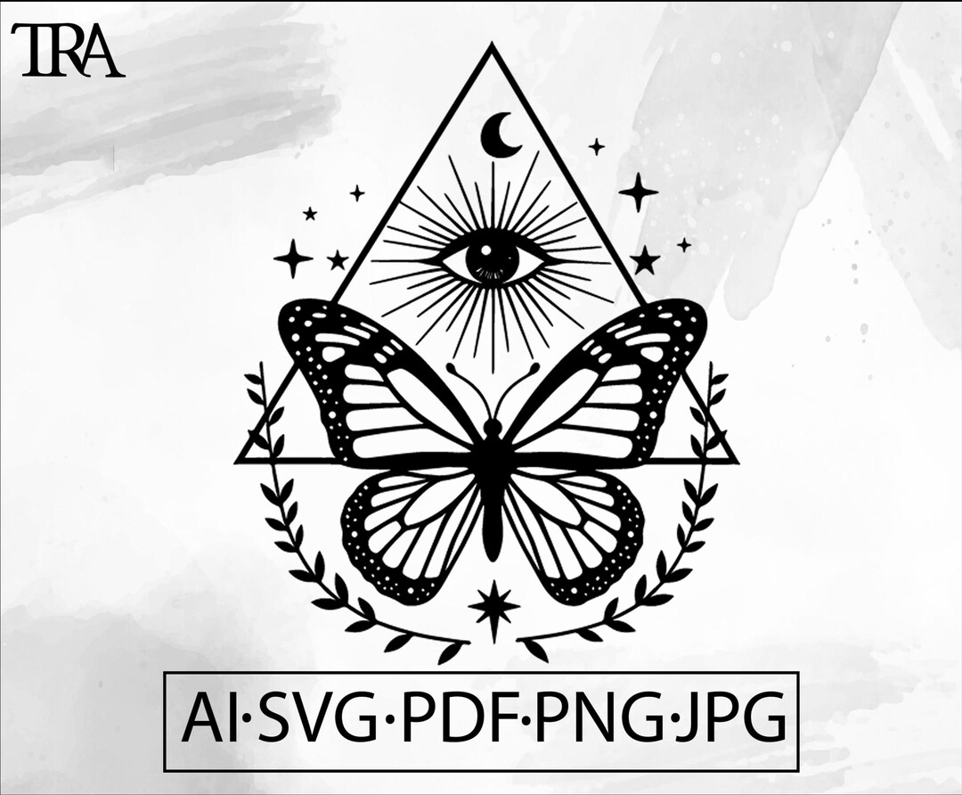 Magic Eye Butterfly SVG Boho Mystical Celestial Spiritual Witchy All ...