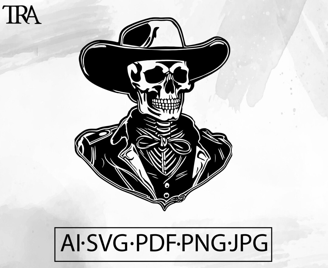 Undead Cowboy SVG Skull Western Ghost Wild West Skeleton Dead Phantom ...