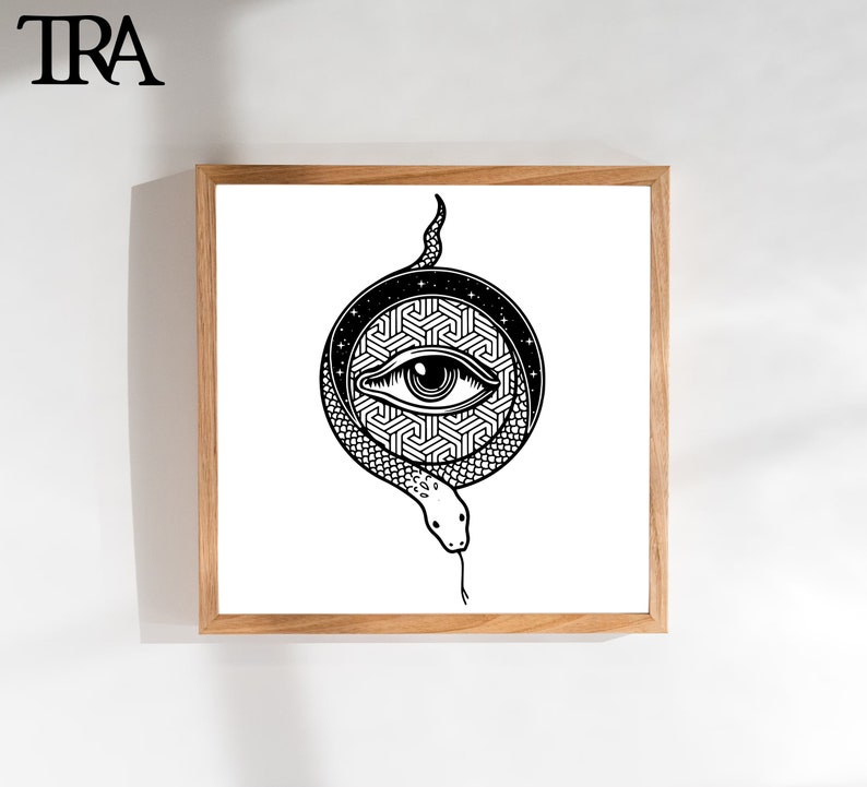 All Seeing Eye Snake SVG Third Eye Ouroboros Celestial Spiritual Witchy ...