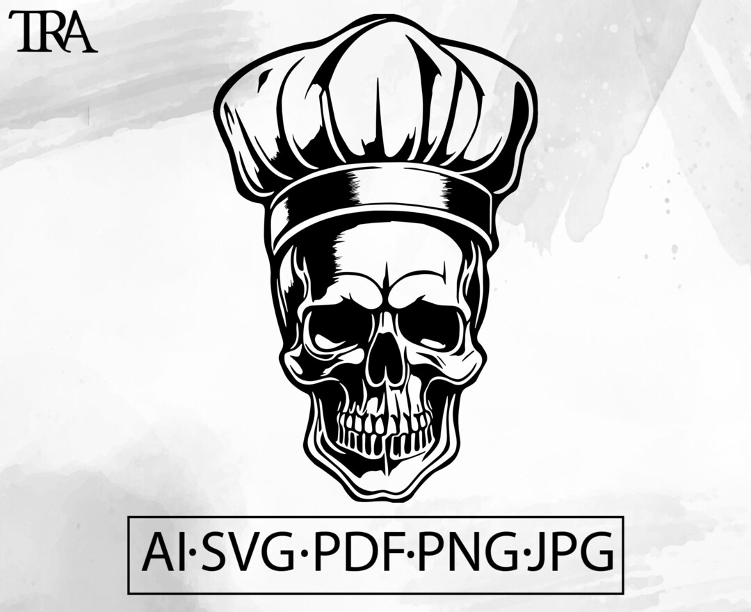 Chef Skull SVG Grill Master Cook Skeleton Chef Shirt Master Chef ...