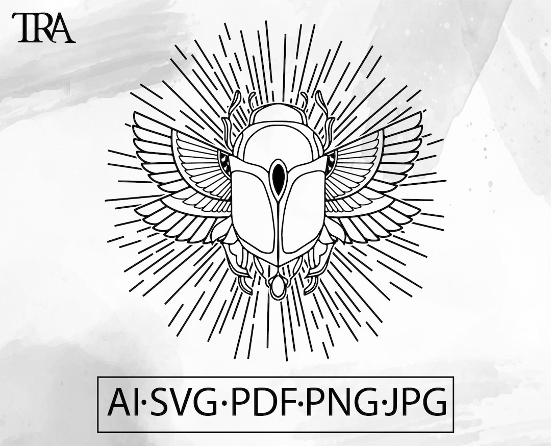 Egyptian Scarab Sunburst SVG Eye of Horus Mystic Celestial Bug Ancient ...