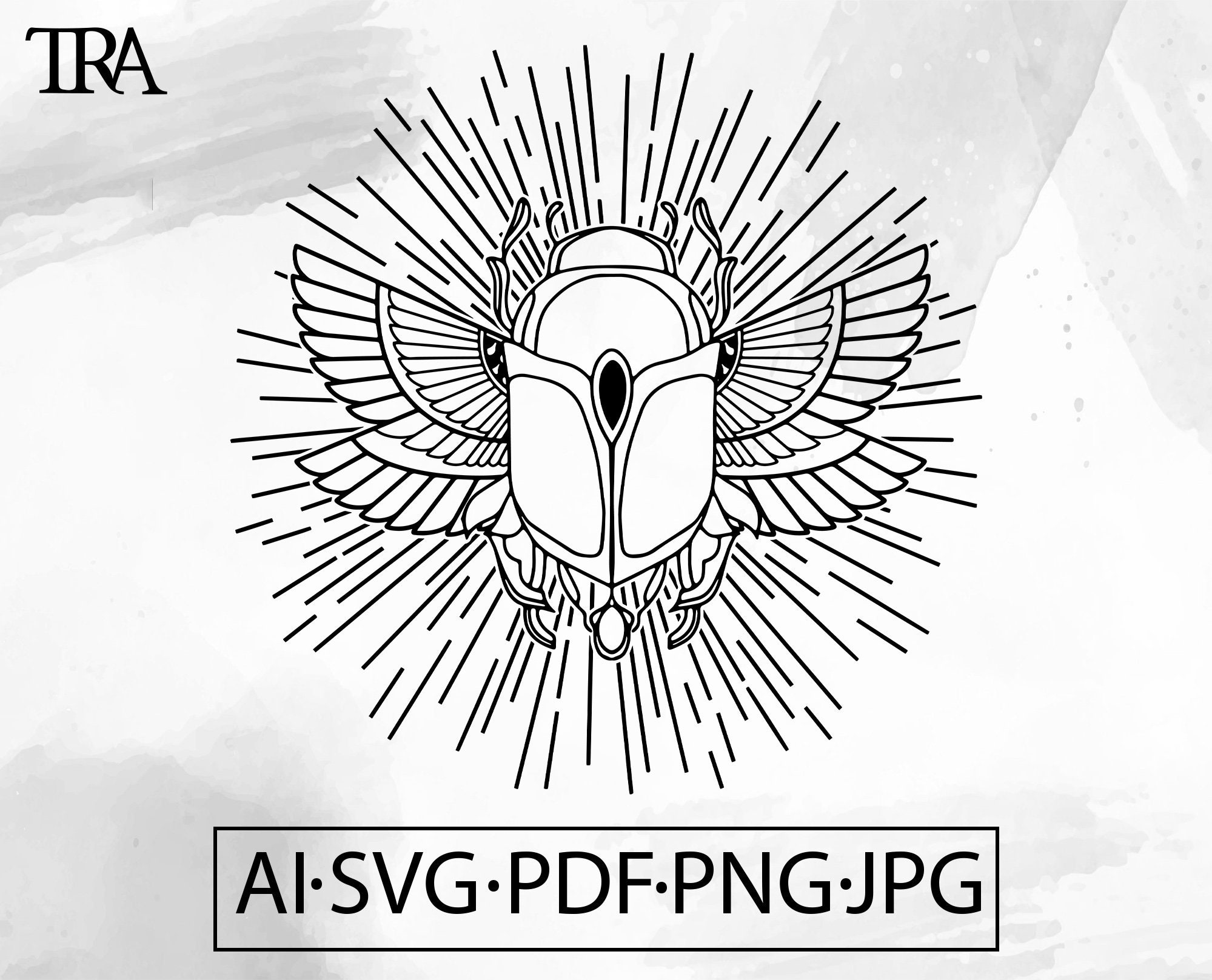 Egyptian Scarab Sunburst SVG Eye of Horus Mystic Celestial Bug - Etsy