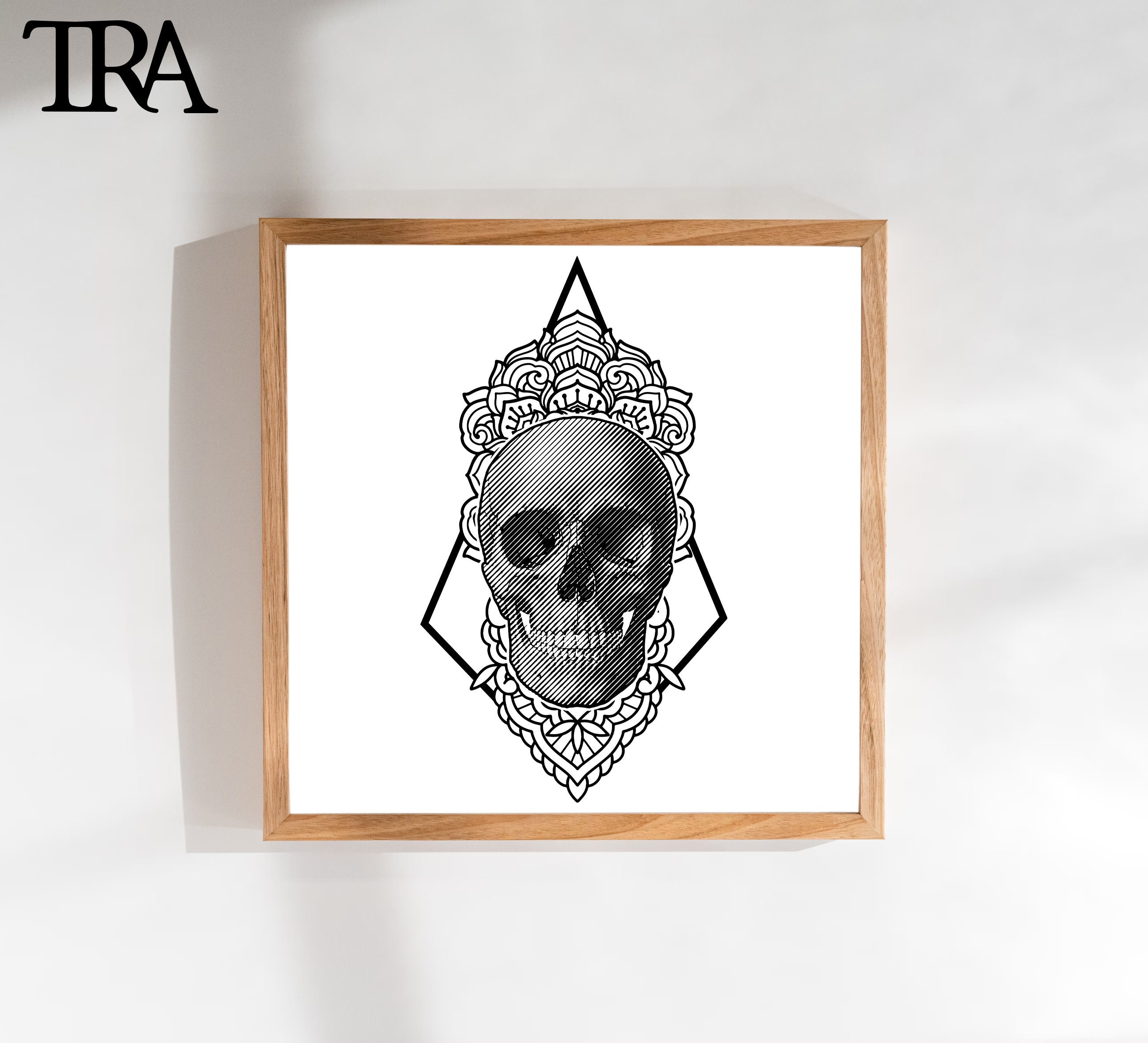 Skull Mandala SVG Flash Halftone Tattoo Goth Mystical Horror - Etsy