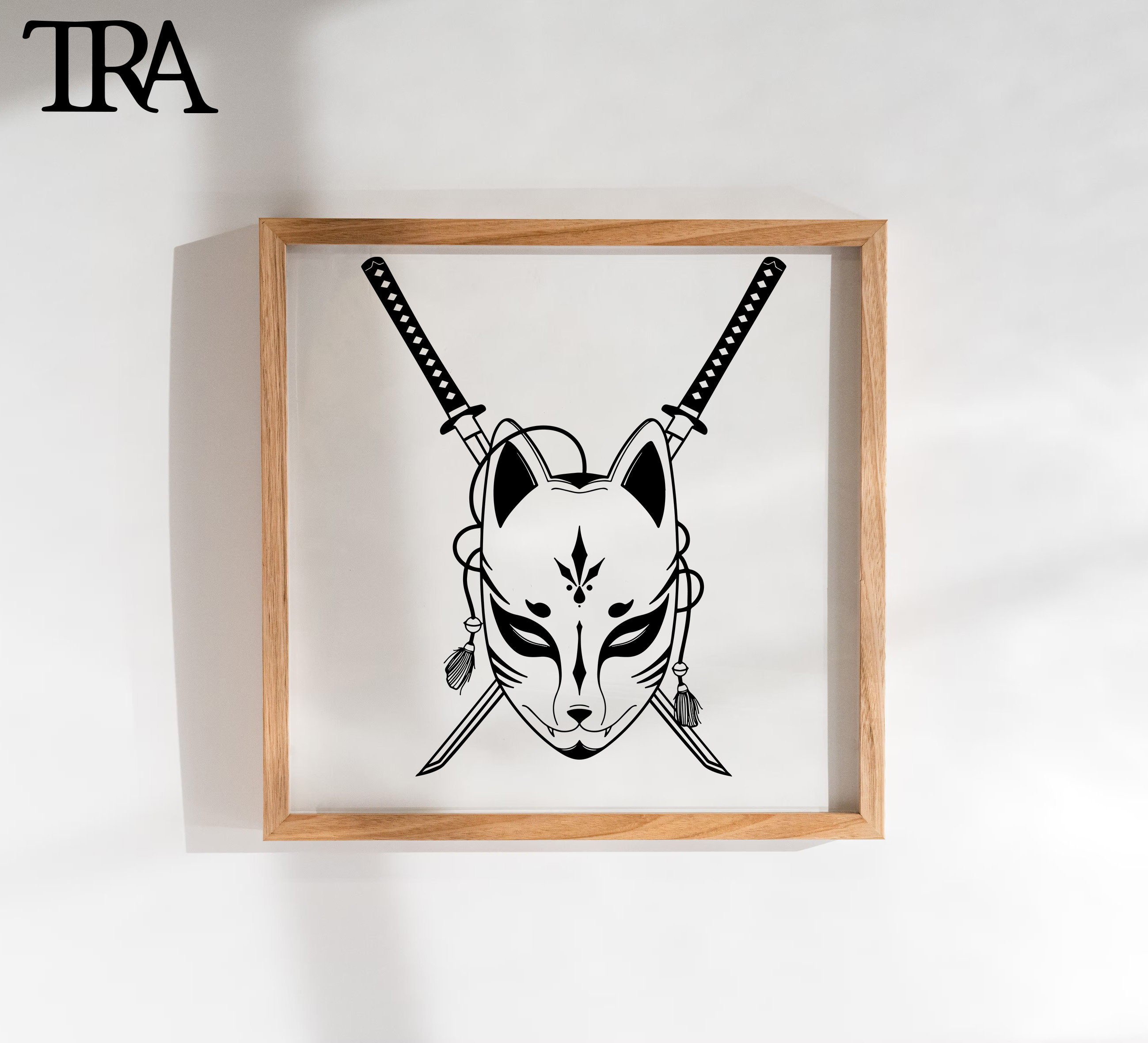 Kitsune Mask & Katana Swords SVG Hannya Demon Japanese Warrior Oni ...