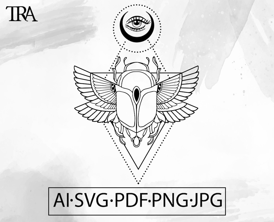 Egyptian Scarab Beetle SVG Eye of Horus Mystic Celestial Bug Ancient ...