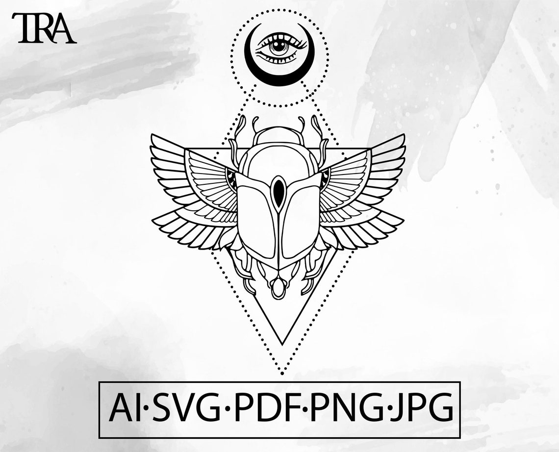 Egyptian Scarab Beetle SVG: Eye of Horus, Mystic Bug (digital Download ...