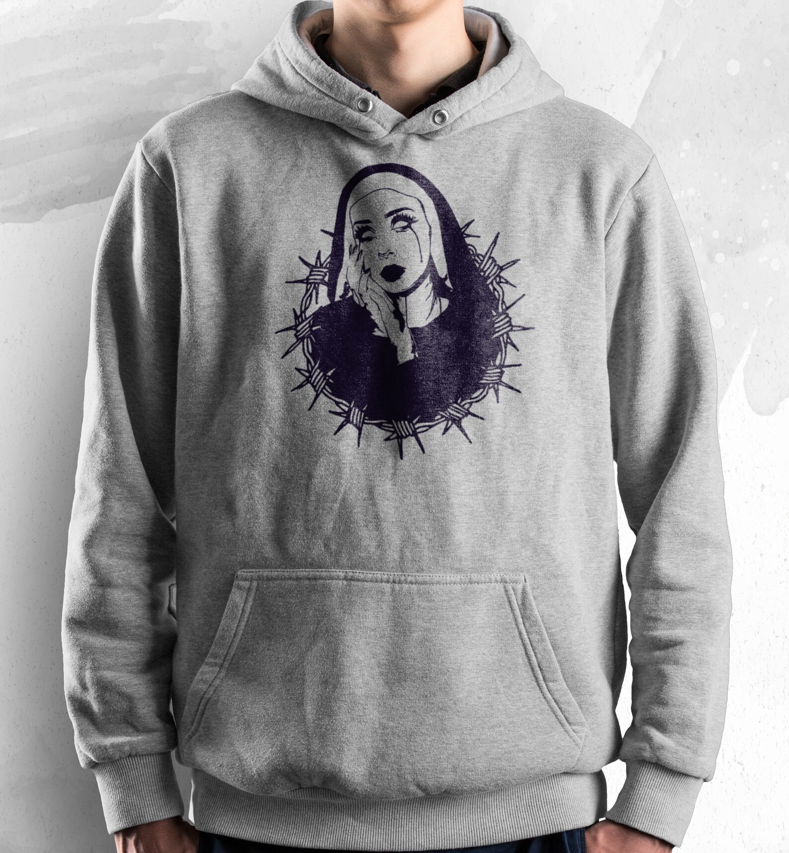 Undead Nun Barbed Fence SVG Barbed Wire Zombie Flash Tattoo Horror Goth ...