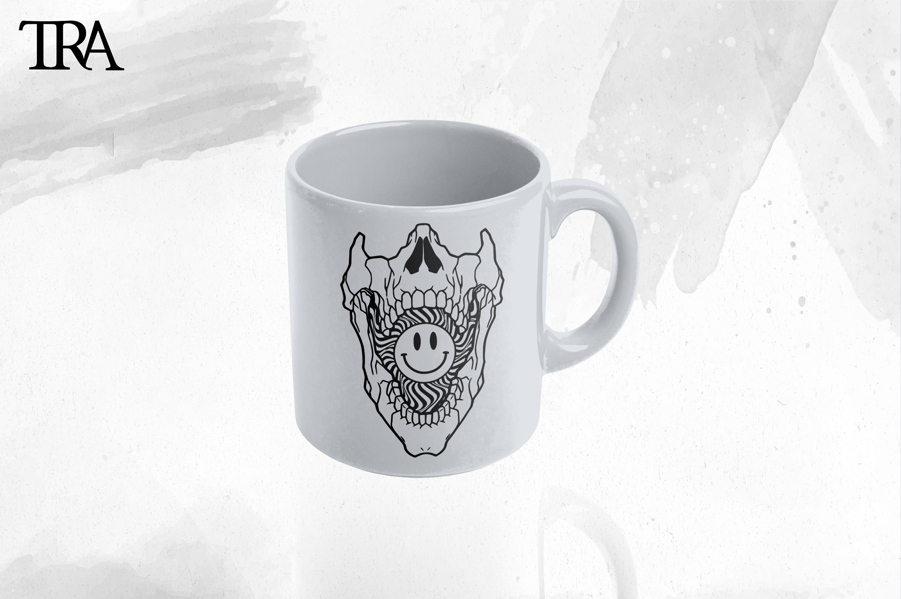 Skeleton Head Trippy Smiley SVG Flash Skull Tattoo Goth Mystical Horror ...