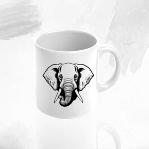 Elephant Face SVG Elephant Head Jungle African Safari Animal - Instant ...