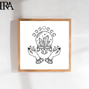 Crystal Ball SVG Witch Hands Mystical Magic Celestial Witchy Witchcraft ...