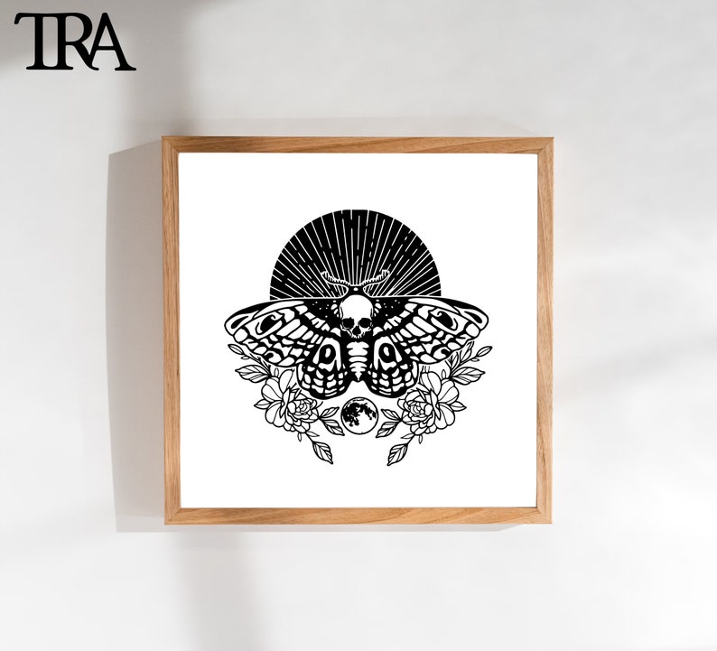 Death Moth Sunburst SVG Witch Mystical Celestial Witchy Witchcraft Goth ...