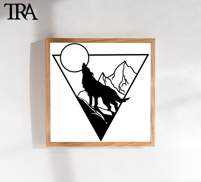 Howling Wolf Triangle SVG Mystical Geometric Wild Animal - Etsy