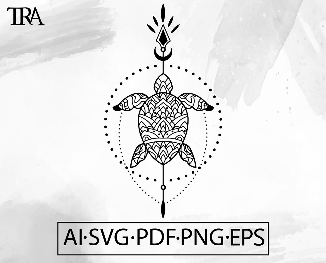 Zentangle Turtle Tattoo SVG Sea Turtle Mandala Tribal Turtle T Shirt ...