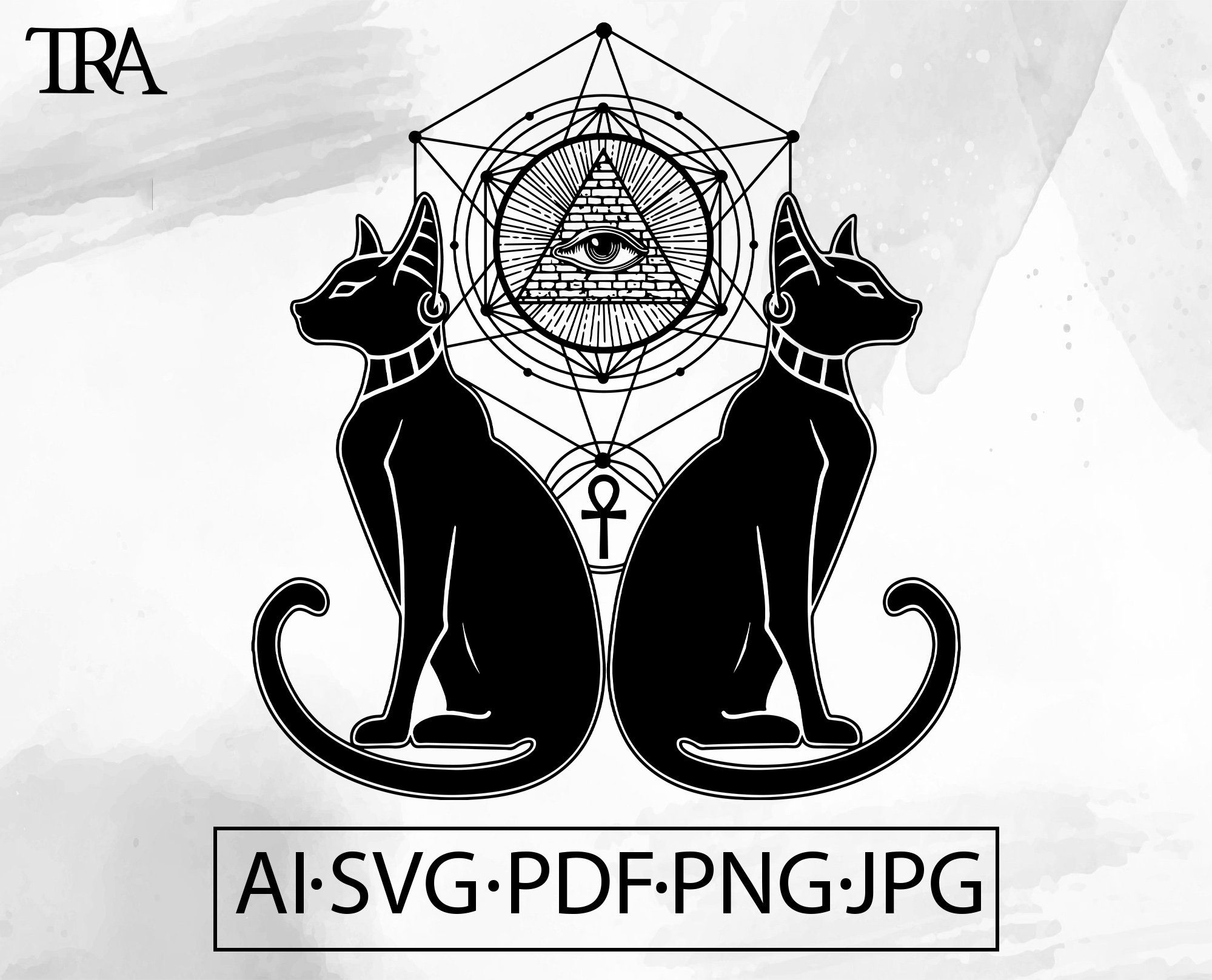 Egyptian Sphynx Cat Third Eye SVG All Seeing Eye Ancient - Etsy