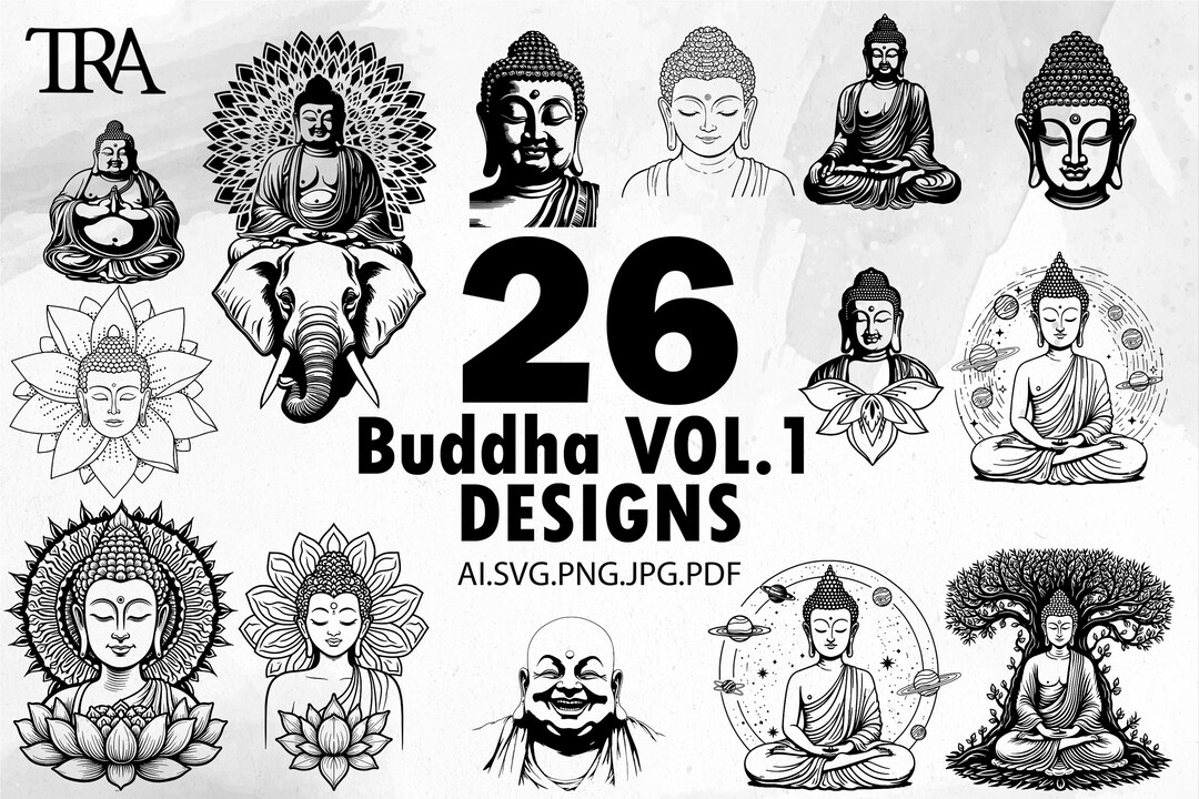 Buddha SVG Bundle VOL.1 Meditating Buddha Spiritual Yoga Buddhism Boho ...