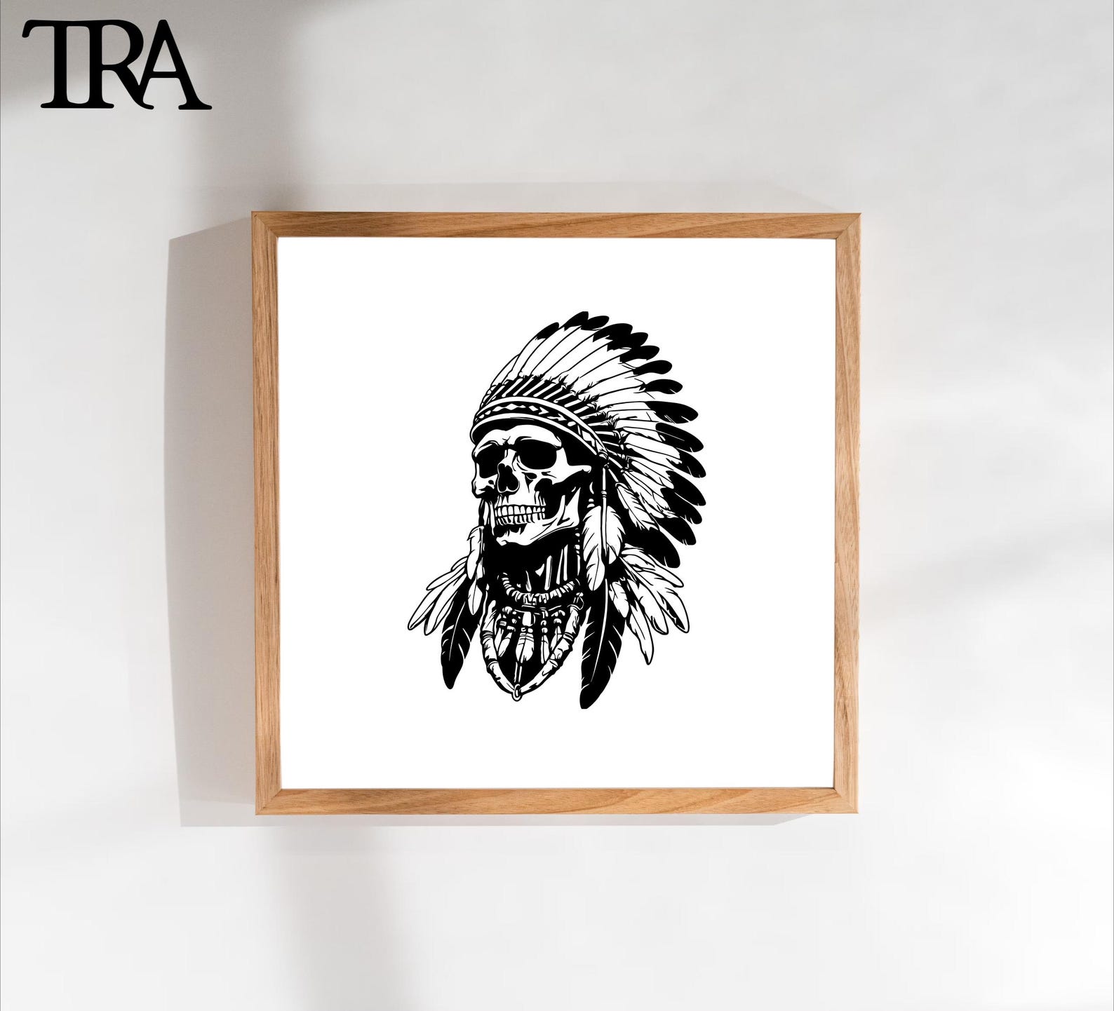 Chief Skull SVG Native American Skeleton Head Warrior Indian Chief Boho ...