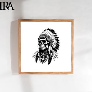 Chief Skull SVG Native American Skeleton Head Warrior Indian Chief Boho ...