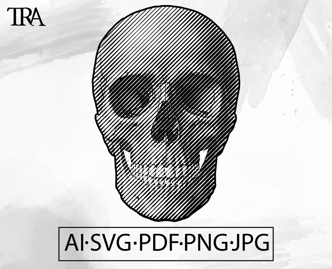 Skull Halftone Line Tattoo SVG Flash Tattoo Goth Mystical Horror Gothic ...