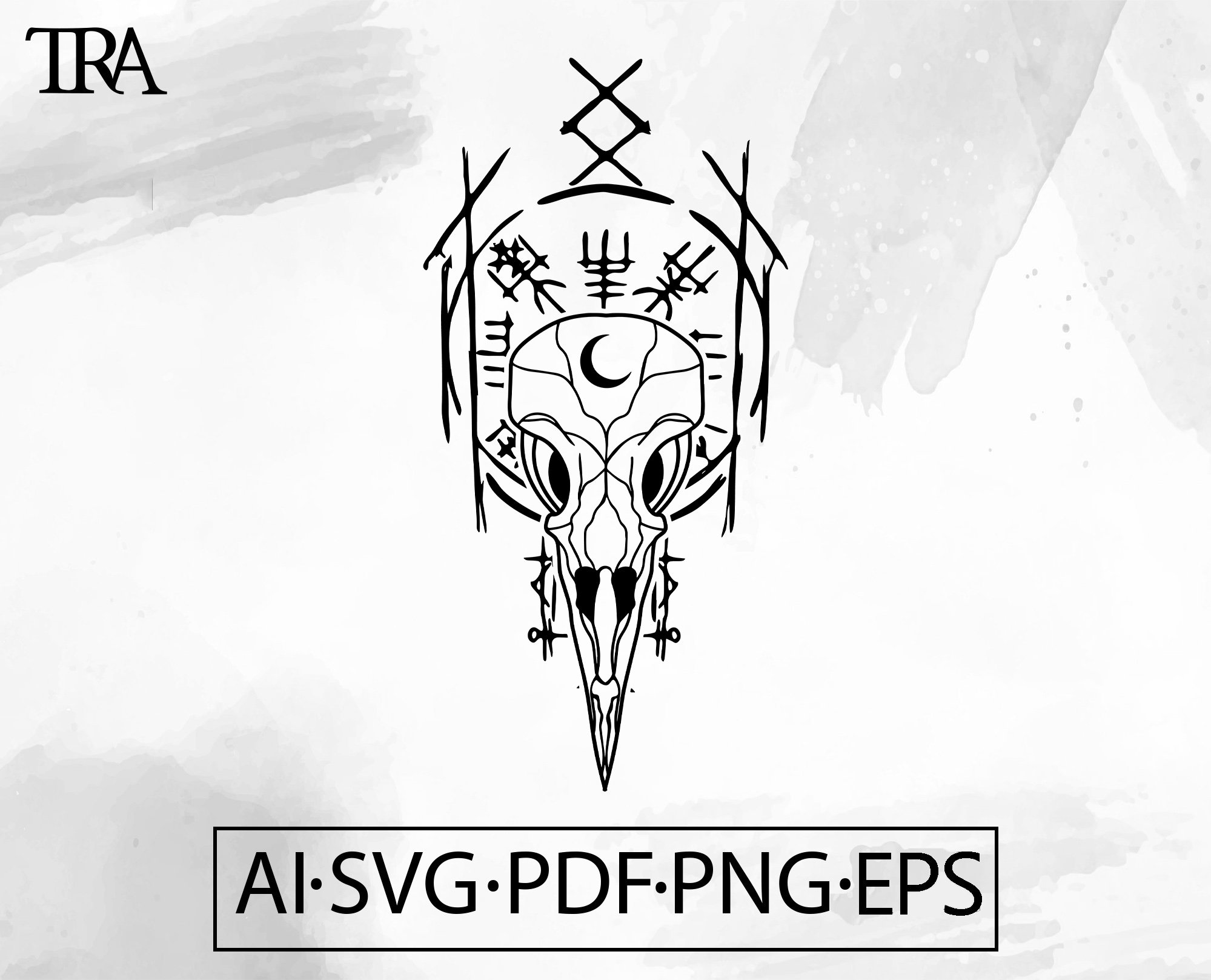 Raven Skull Vegvisir SVG Viking Crow Nordic Norse Mythology Valknut ...