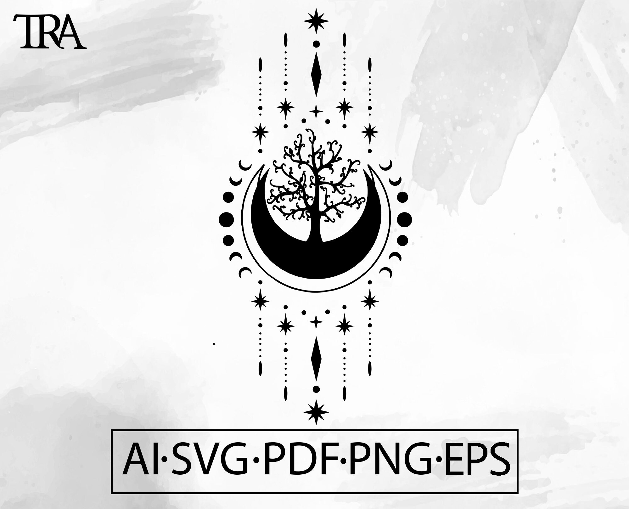 Tree of Life SVG Moon Phase Mystical Magic Celestial Celtic Wiccan ...