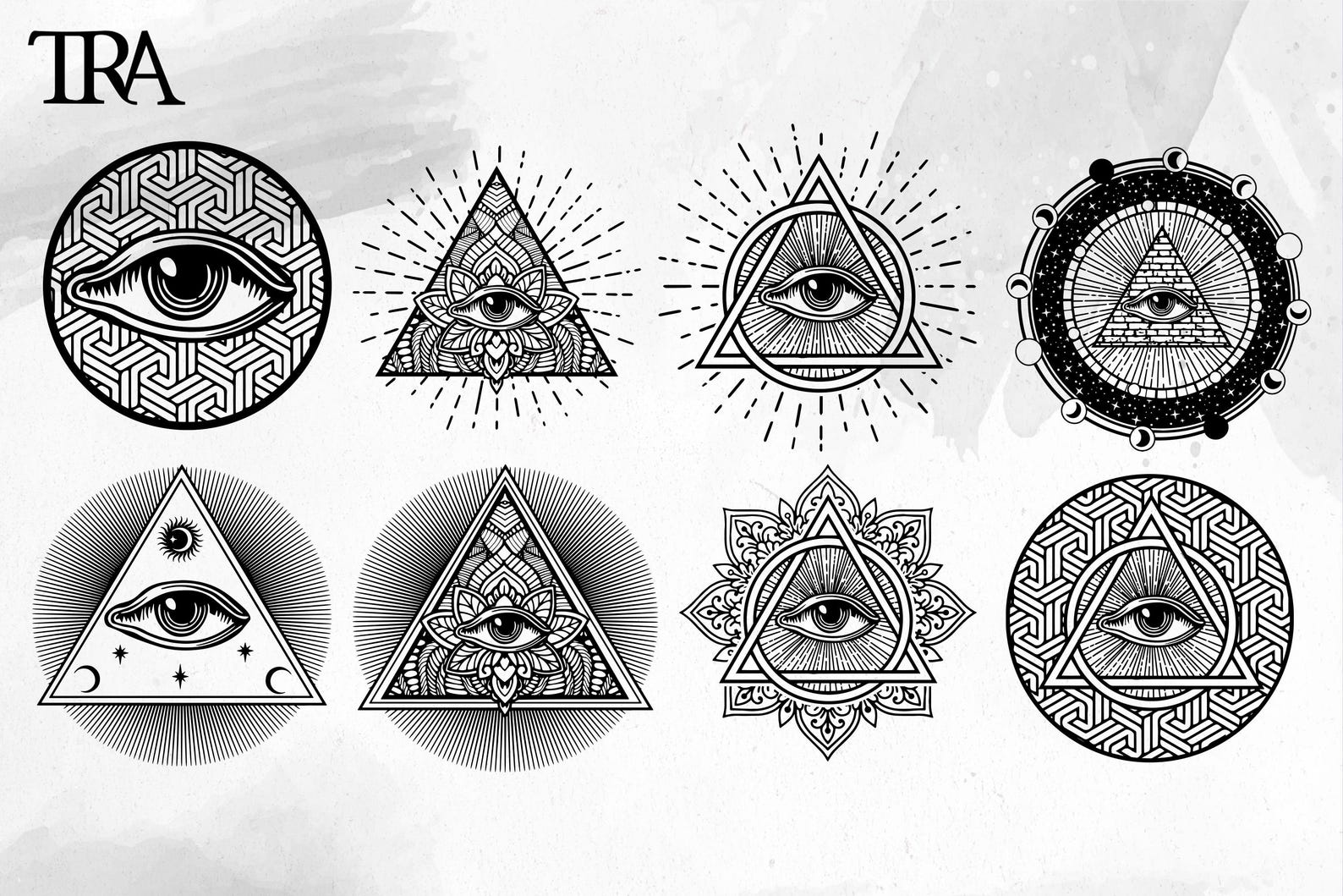 All Seeing Eye SVG Bundle: Mystical Illuminati Designs (digital ...