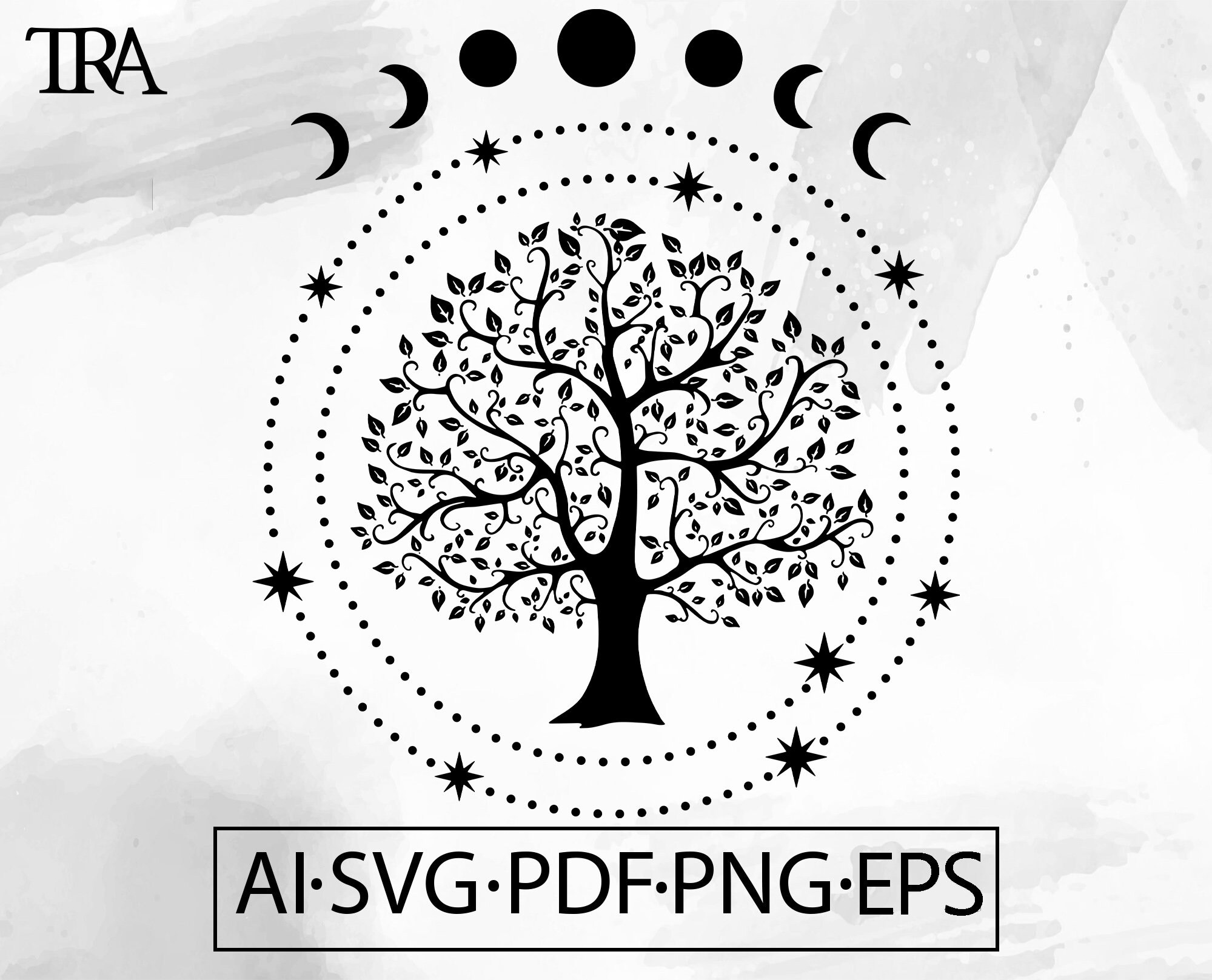 Tree of Life SVG Moon Phase Mystical Magic Celestial Celtic Wiccan ...