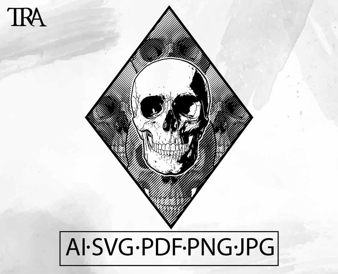 Skull Halftone Tattoo SVG Flash Tattoo Goth Mystical Horror Gothic ...