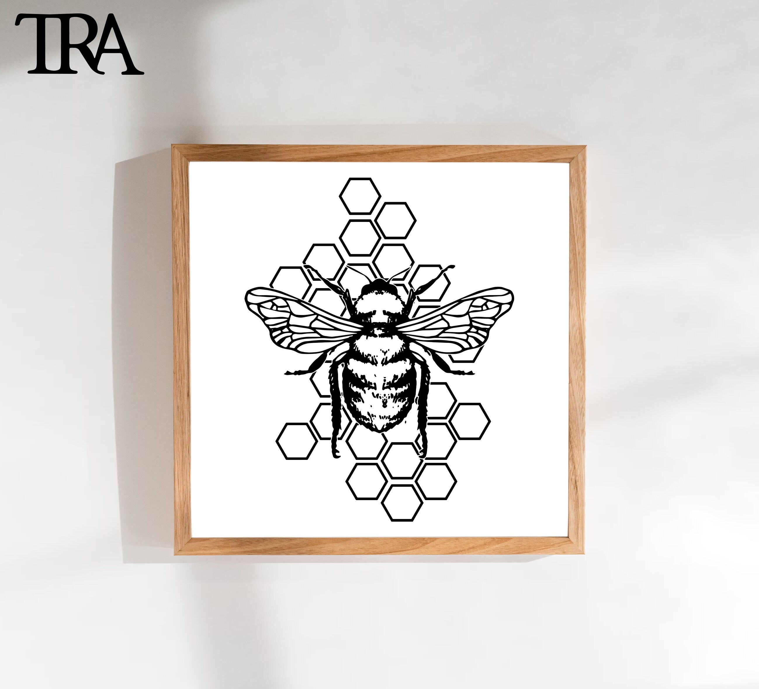 Queen Bee Geometric SVG Bumble Honeycomb Boho Goth Bee Crown Tattoo Ink ...