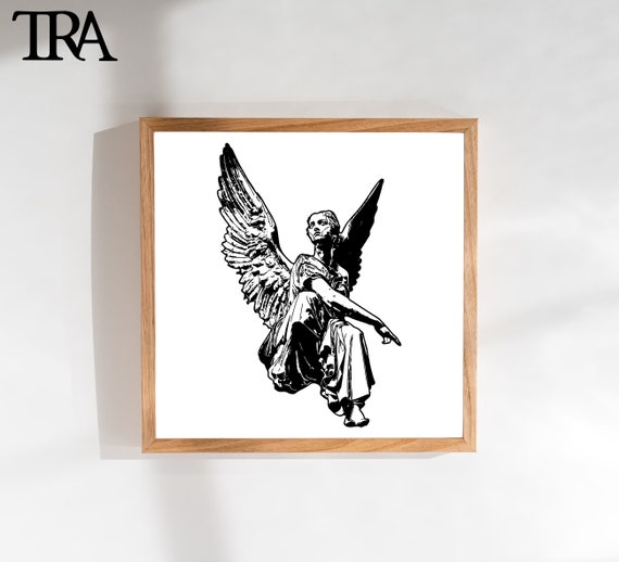 Angel Statue Tattoo Flash
