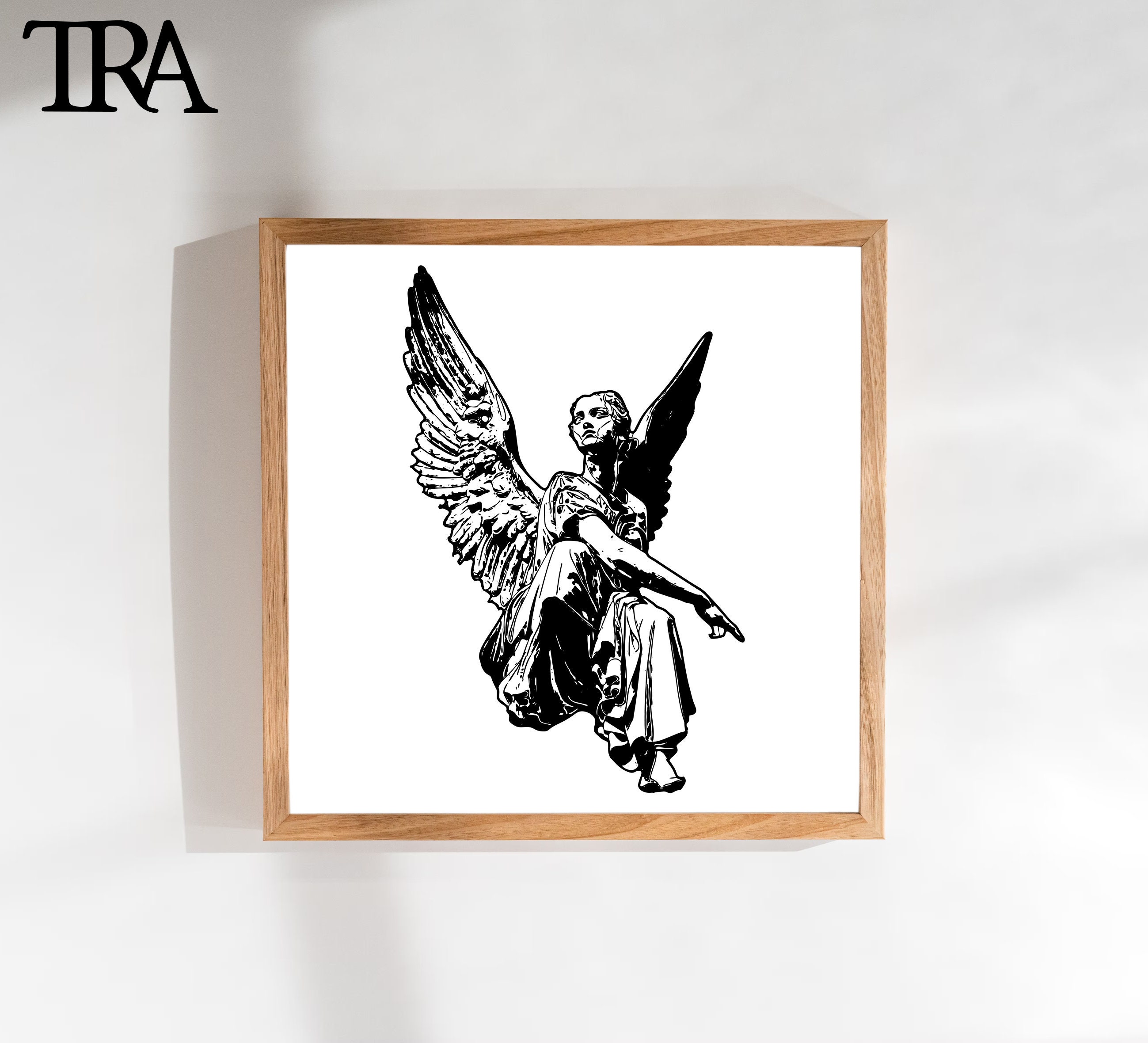 Angel Tattoo SVG Gothic Ink Dark Statue Flash Tattoo Goth - Instant ...
