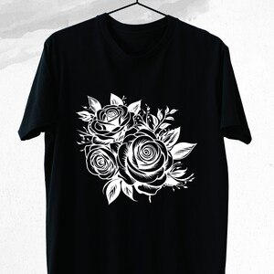 Flower Roses SVG Floral Bouquet Wildflowers Botanical Boho Rose Tattoo ...