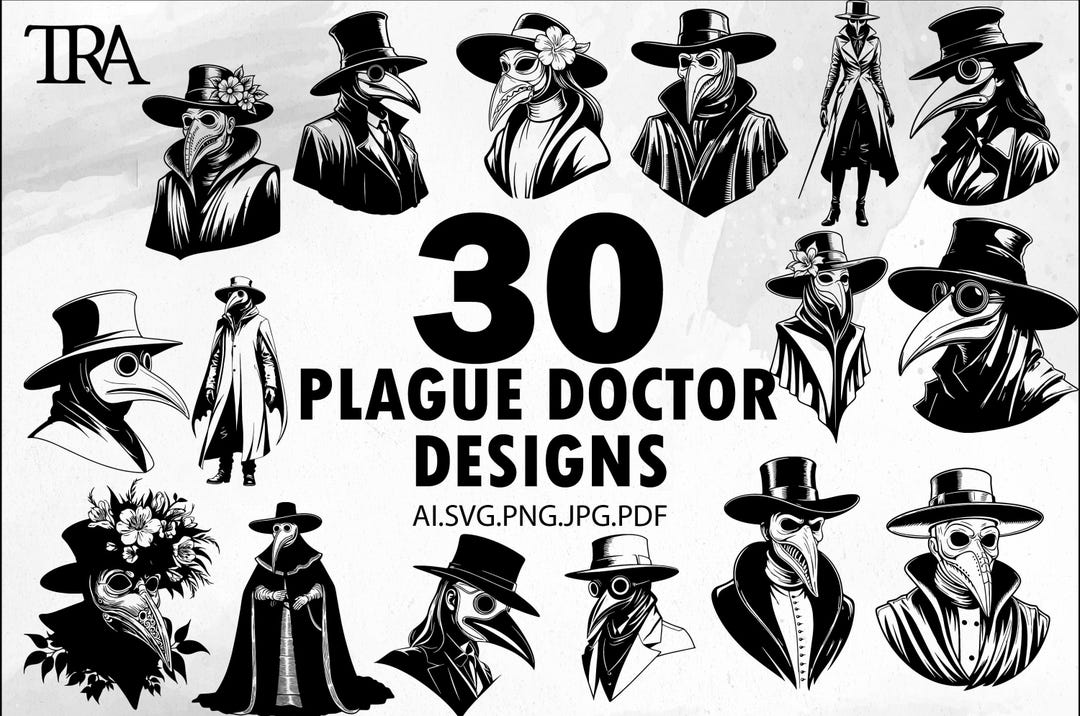 Plague Doctor SVG Bundle: Gothic Horror Designs (digital Download) - Etsy