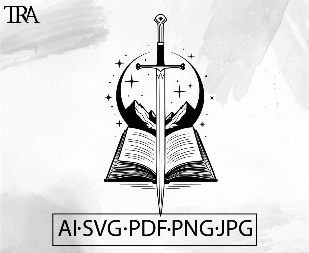 Fantasy Book Sword SVG: Mystical Witchcraft Design (digital Download ...