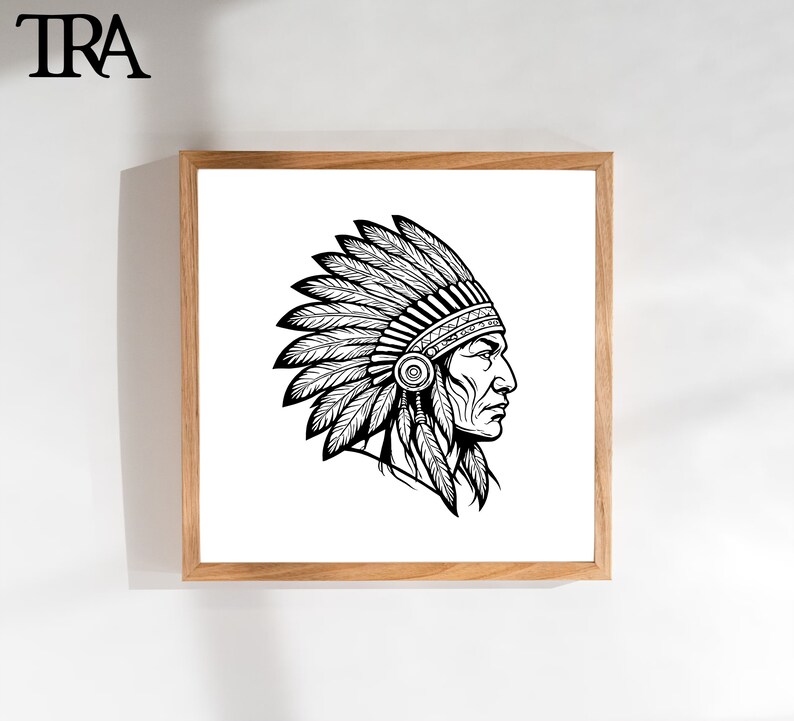 Chief Sideprofile SVG Native American Warrior Indian Chief Headdress ...