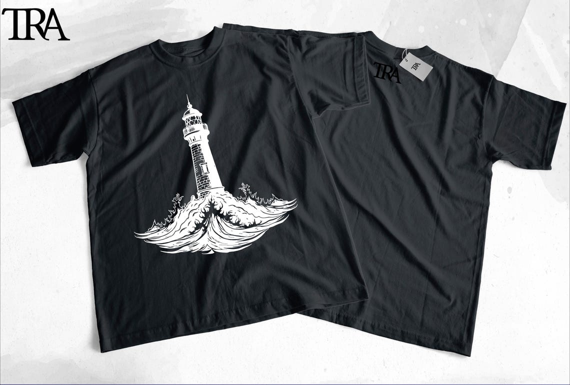 Lighthouse Ocean Scene SVG Sea Life Nautical Seaside Beacon Fisherman ...