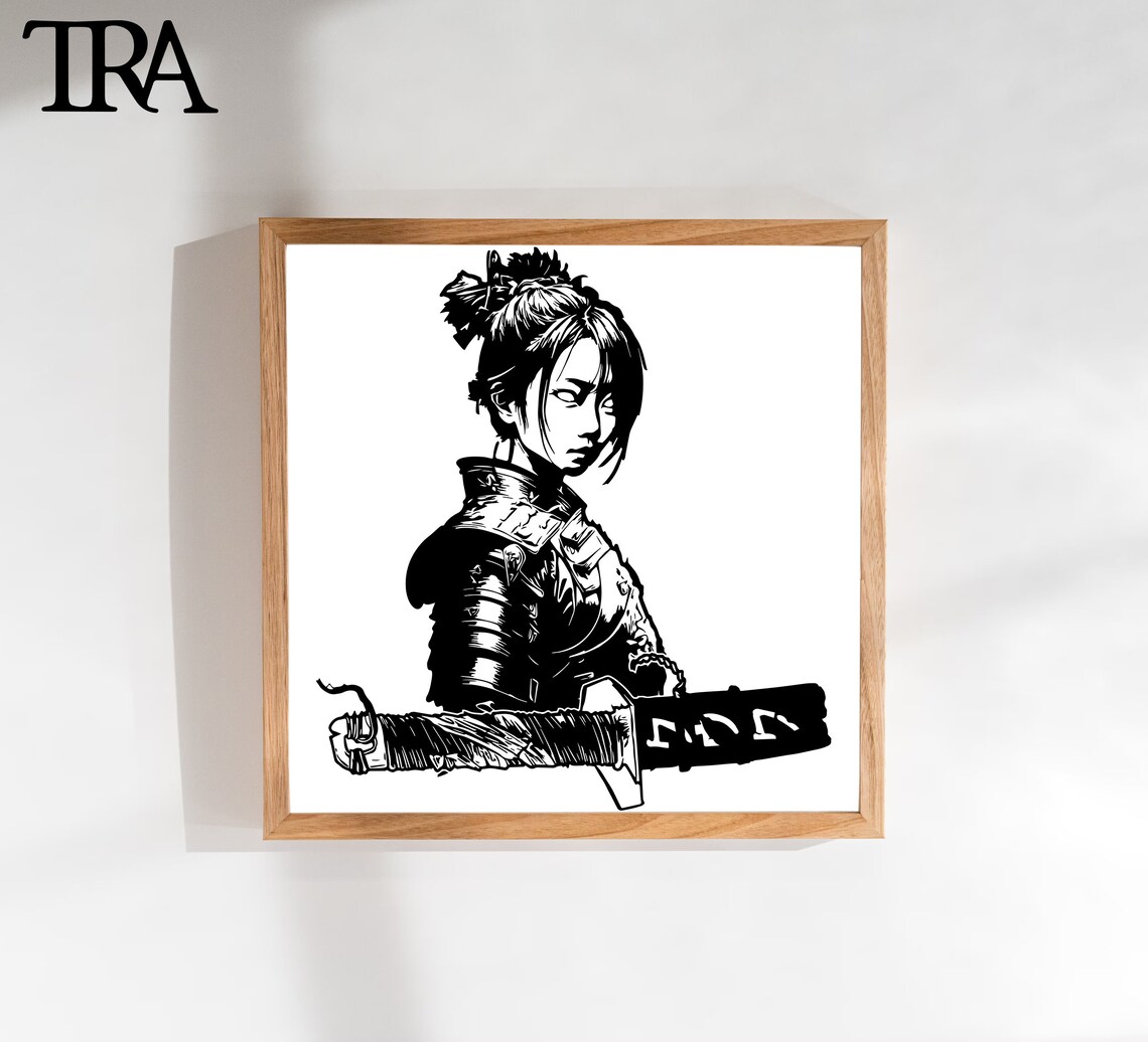 Samurai Woman Katana SVG Hannya Demon Japanese Warrior Oni Asian Art ...