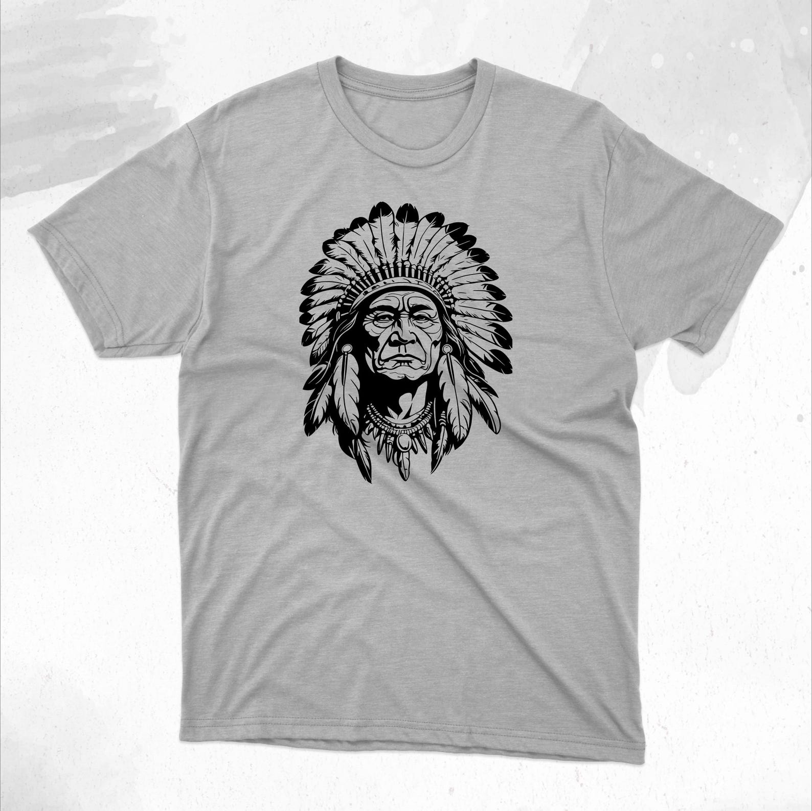 Native Chief SVG American Indian Warrior Chief Headdress Boho Western ...
