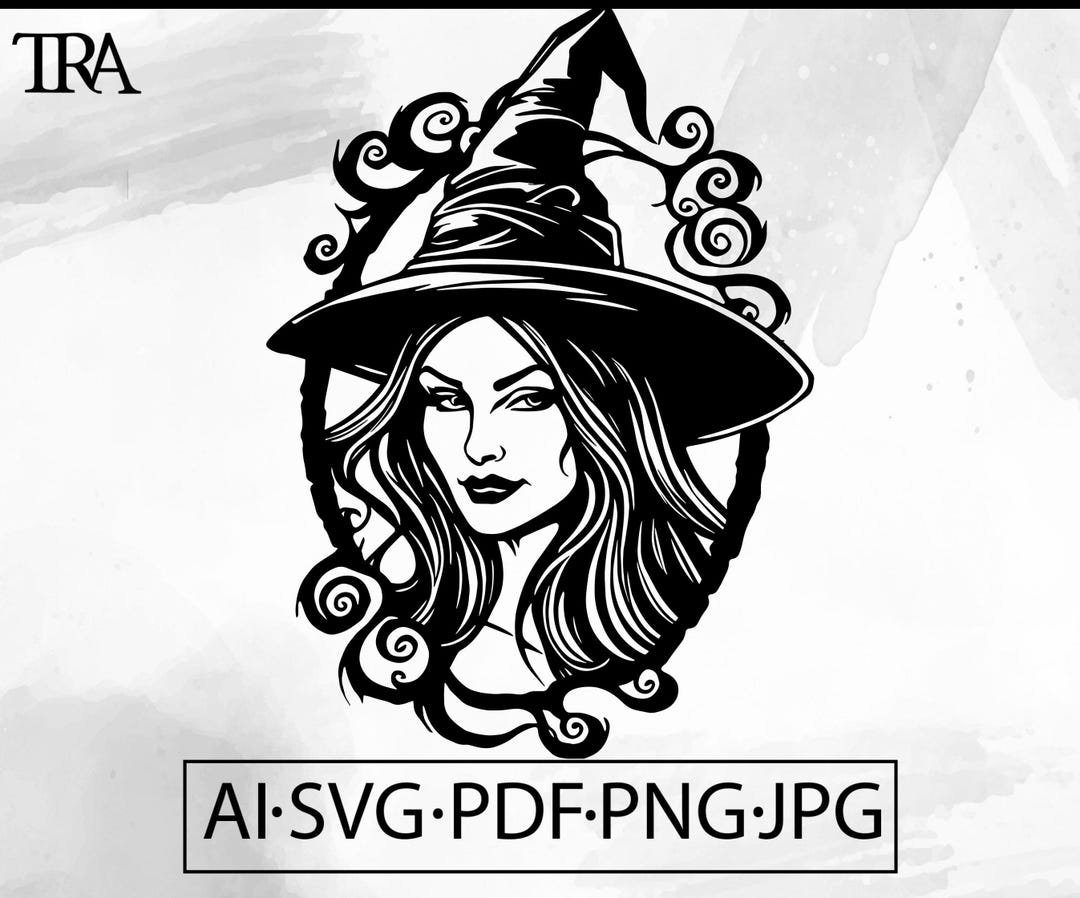 Witch Head SVG Witchy Gothic Mystical Magic Witchcraft Witch Broom ...