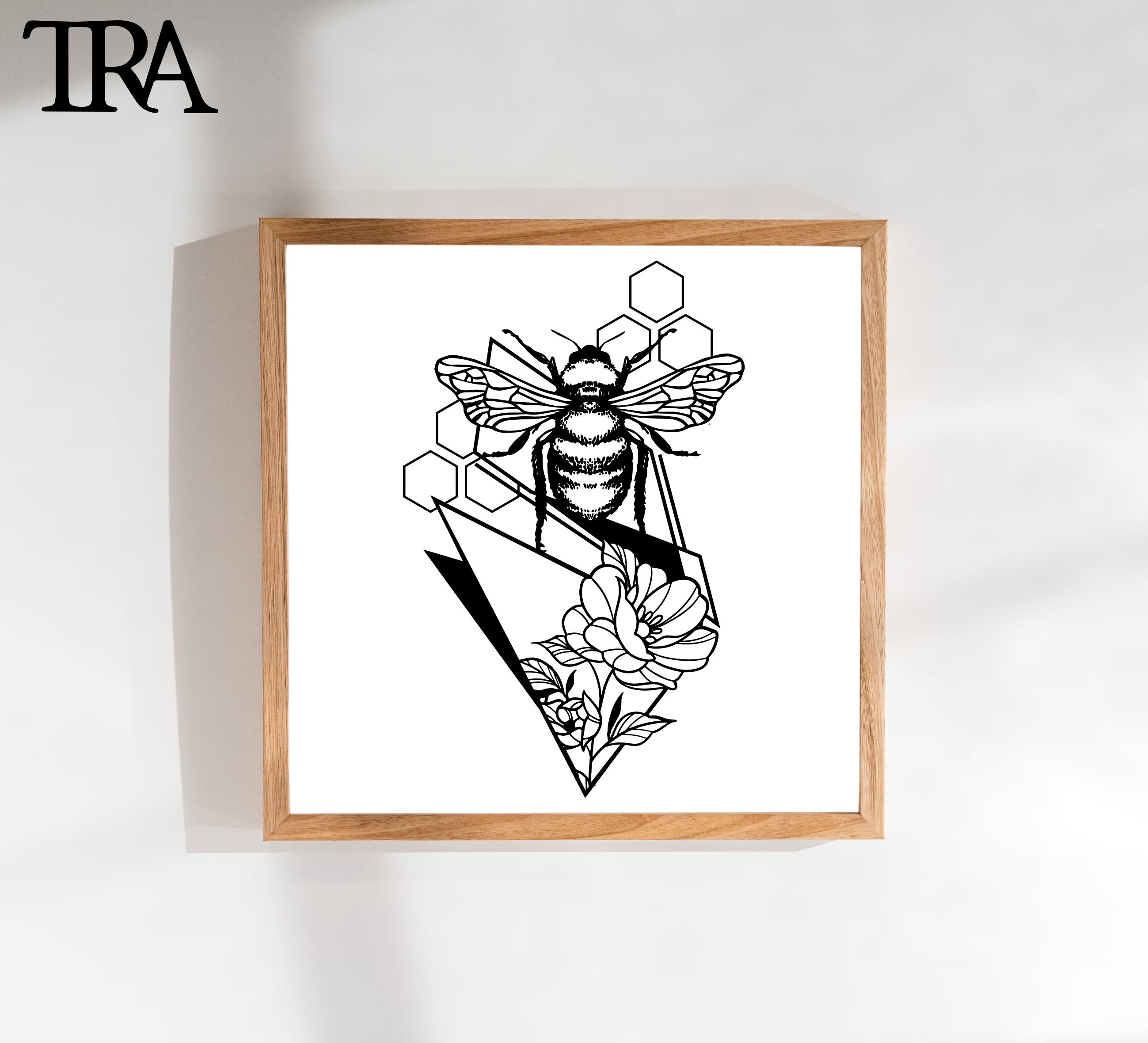 Bee Geometric Floral SVG Bumble Honeycomb Boho Goth Queen Bee Crown ...