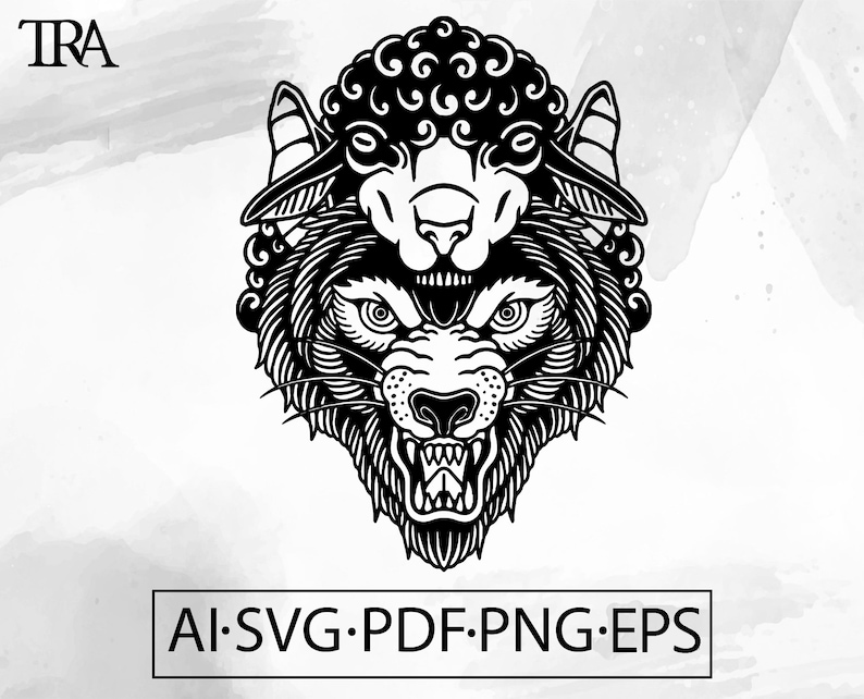 Wolf in Sheep's Clothing Tattoo SVG Classic Traditional Ink Wild Animal ...