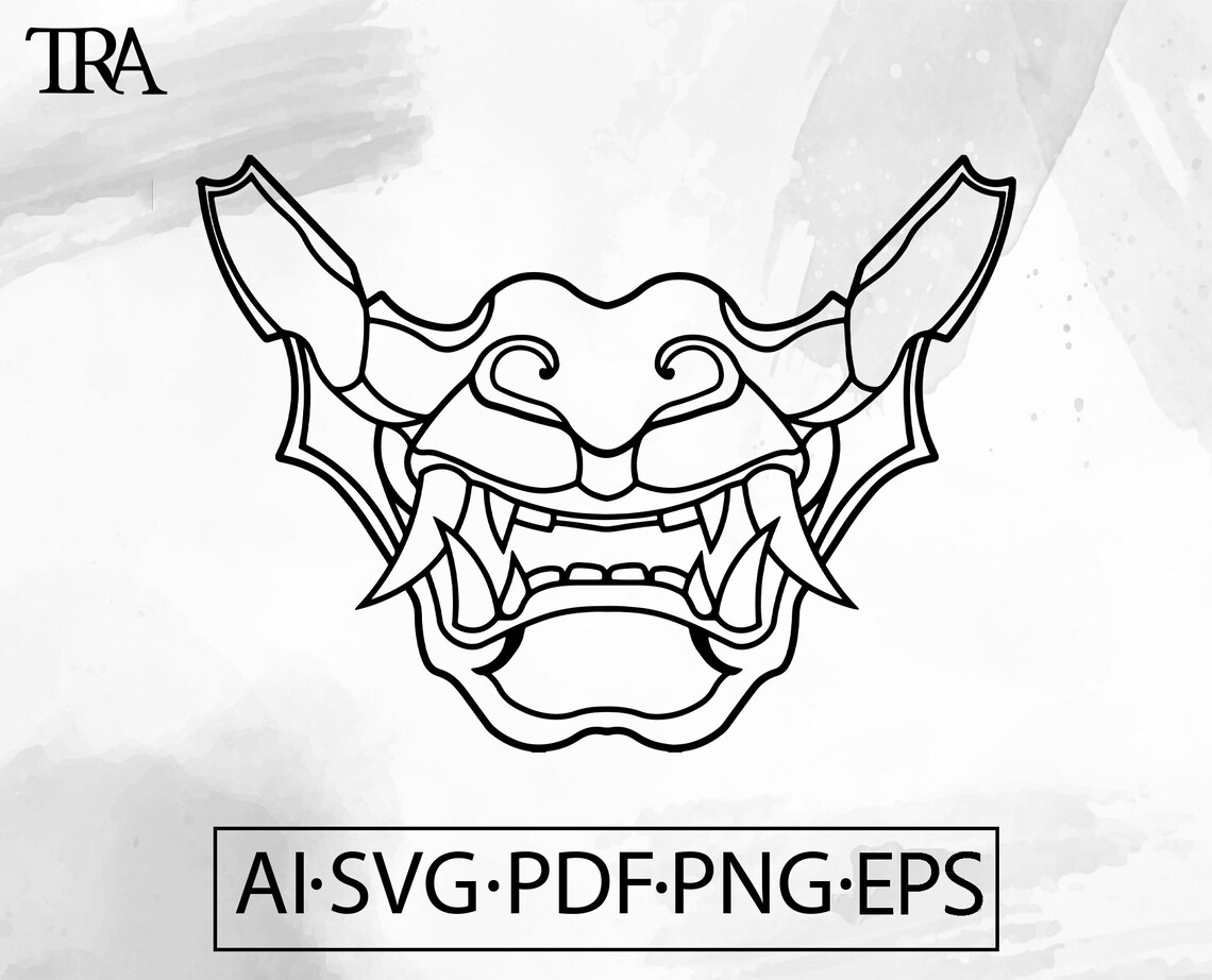 Hannya Samurai Mask SVG Demon Japanese Warrior Oni Mask Asian - Etsy Canada