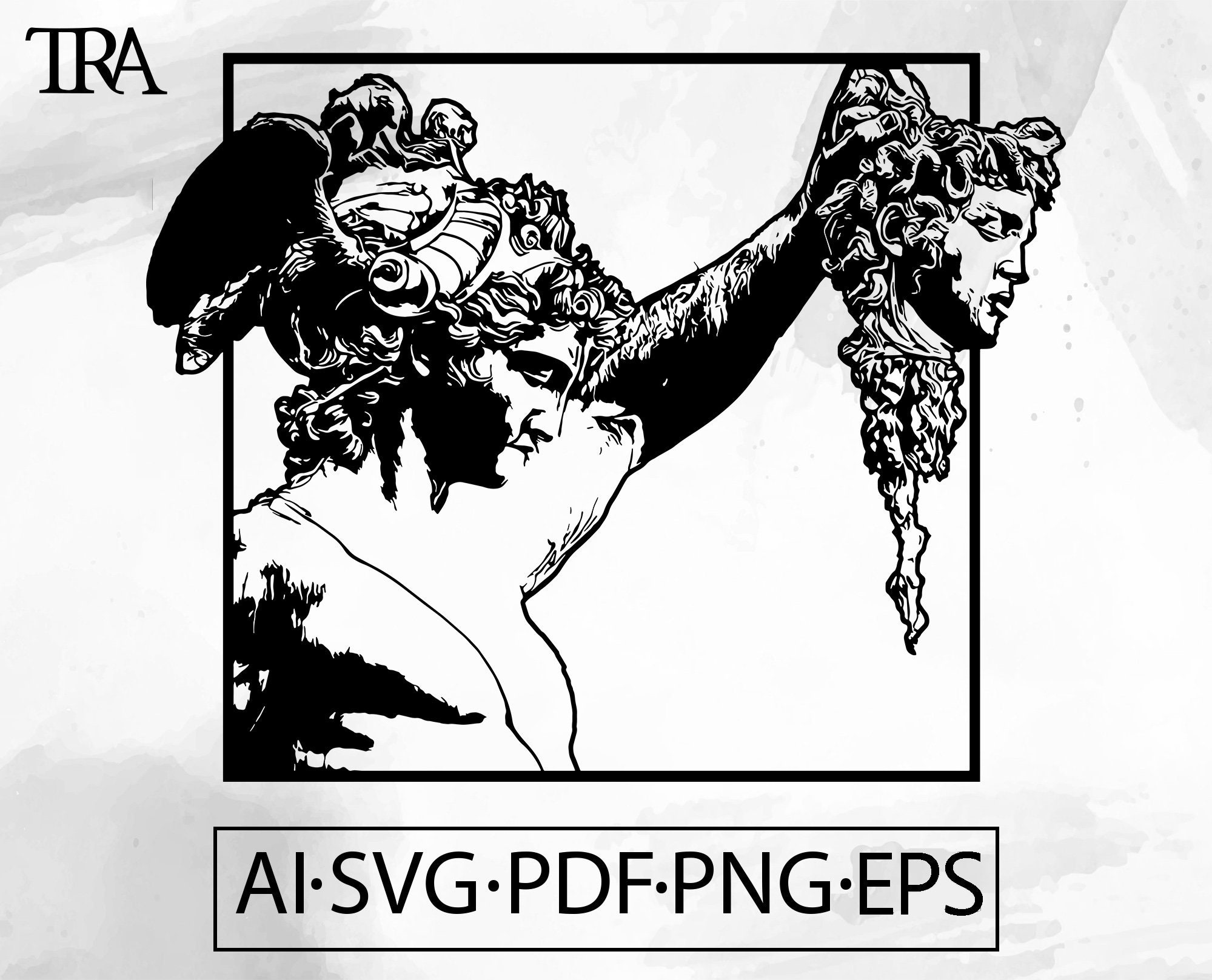 Perseus With Medusa Head SVG: Gothic Tattoo Design (digital Download ...