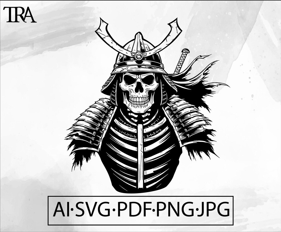 Samurai Warrior Skull SVG Samurai Warrior Skeleton Demon Oni Hannya ...
