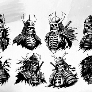 Samurai Skeleton Warrior Bundle: Japanese Oni Mask SVG (digital ...