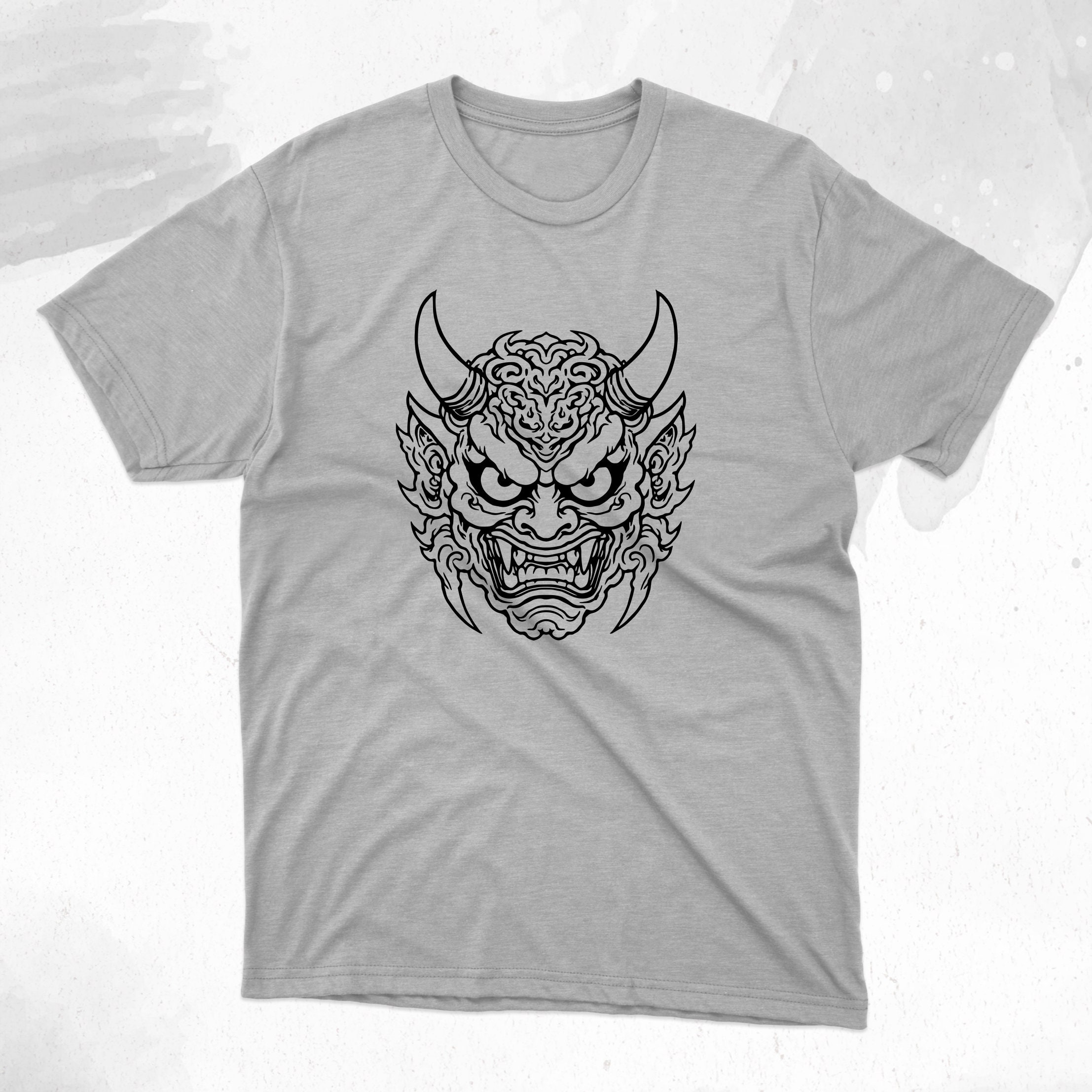 Hannya Demon Oni Mask SVG Samurai Japanese Warrior Oni Mask Art Tattoo ...