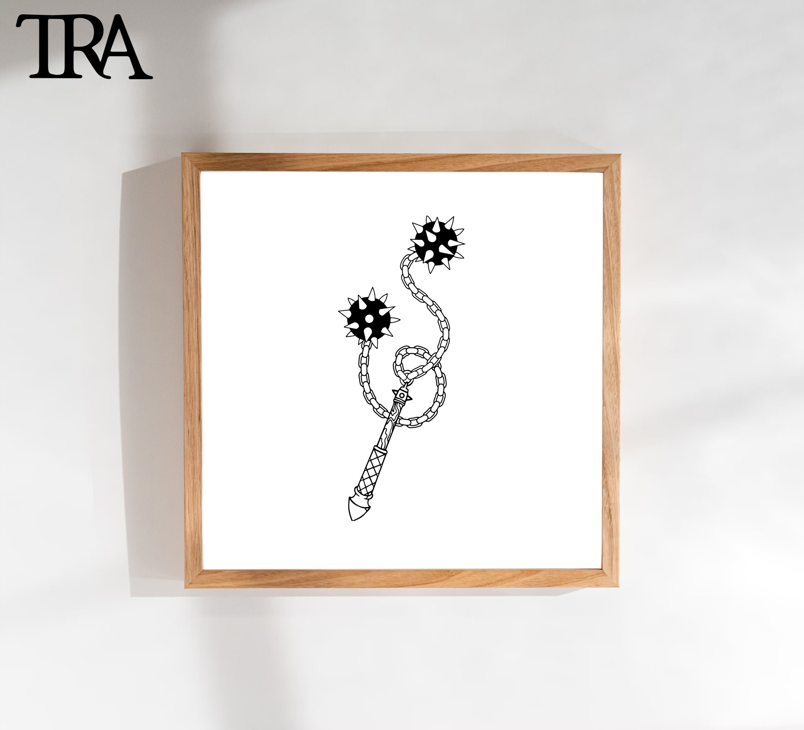 Mace Weapon SVG Flail Flash Tattoo Medieval Weapon Mystical Goth Witchy ...