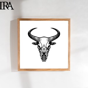 Bull Skull Tattoo Svg Cow Skull Tattoo Longhorn Western Boho Animal ...