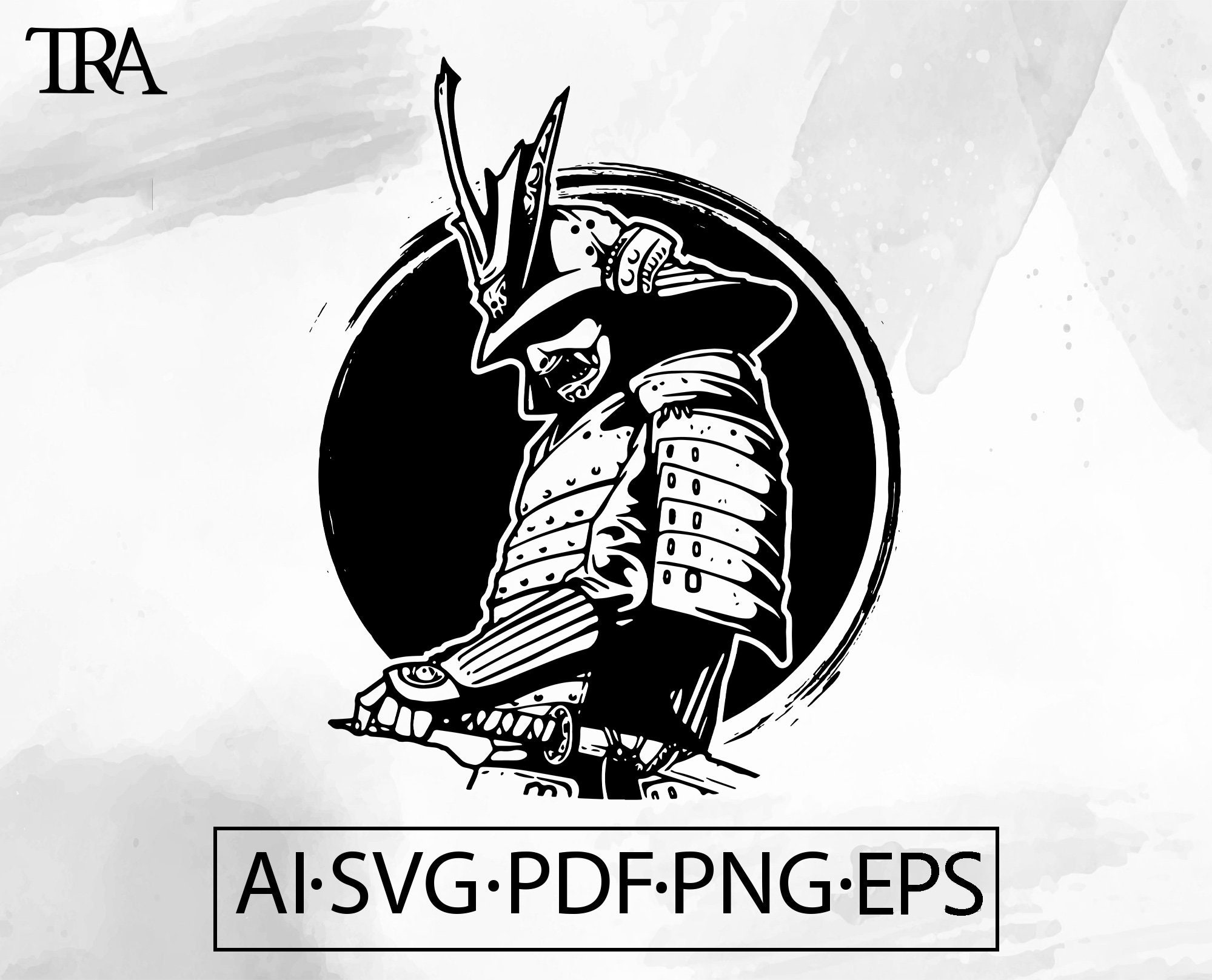 Samurai Warrior Circel SVG Hannya Mask Japanese Oni Mask Katana Asian ...